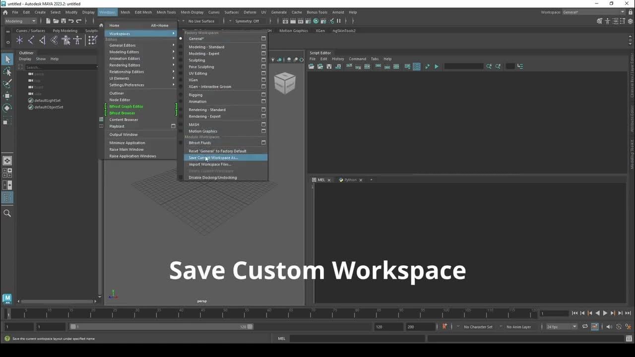Create Custom Workspace #Maya 2023 - YouTube