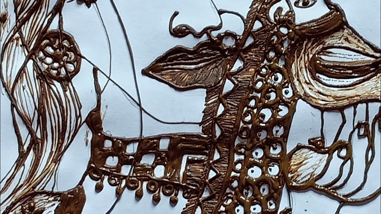 Women Tota Ko Liye Drawing Mehndi Design || Aurat Tota Ke Sath Drawing ...