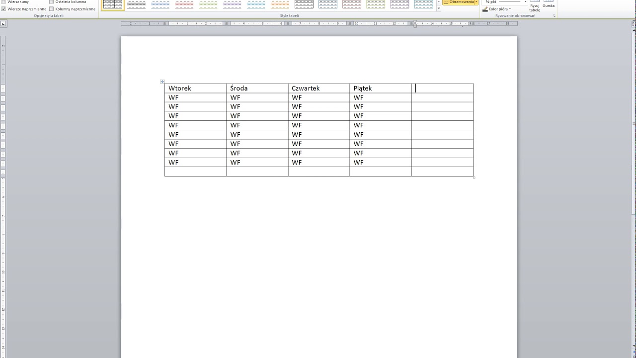 Edytor tekstów Word - tabele, tabulatory (podstawy), podział strony na ...