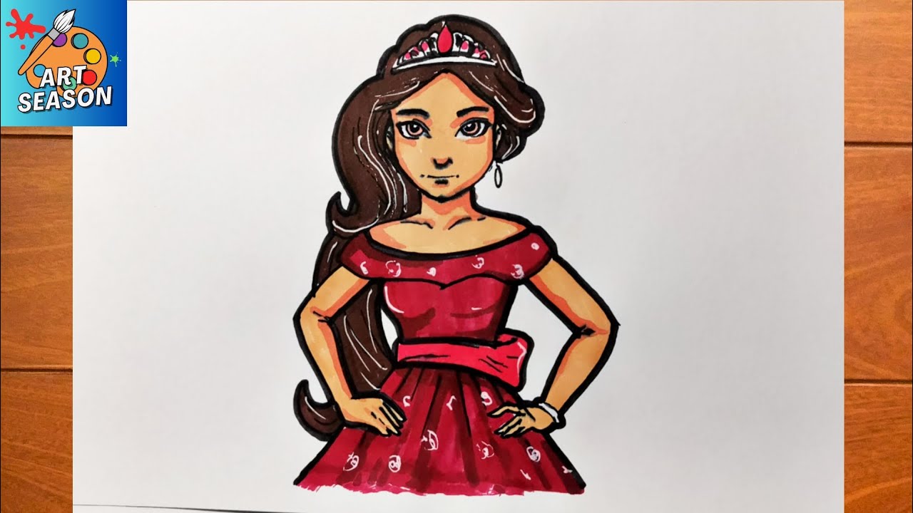 How to Draw Disney Princess Elena of Avalor - YouTube