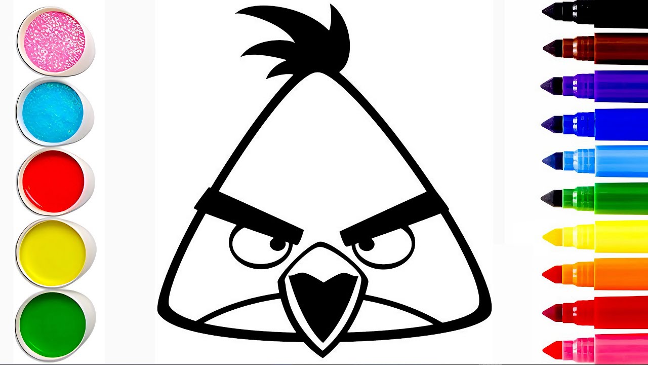 How To Draw Angry Bird For Kids And Toddler || Easy Drawing Tutorial ...
