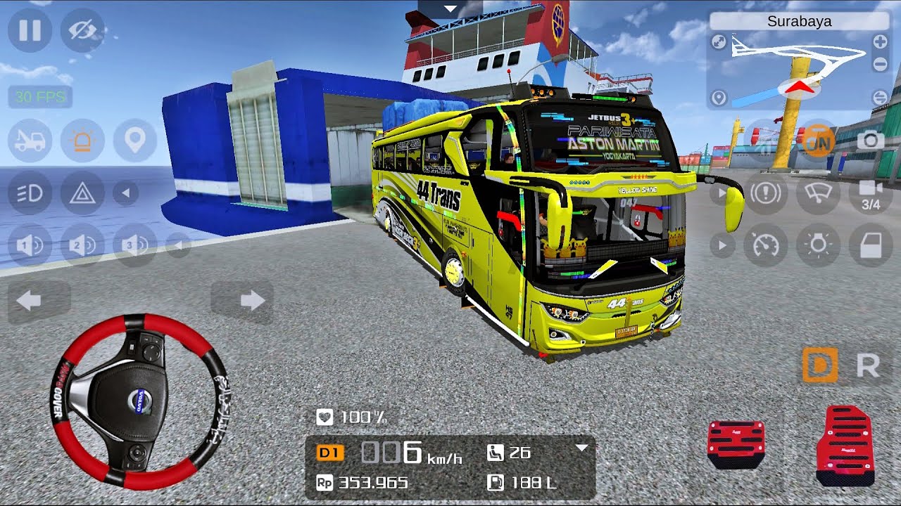 Mobil Bus Pariwisata Aston Martin 44 Trans Naik Kapal Feri #bus # ...