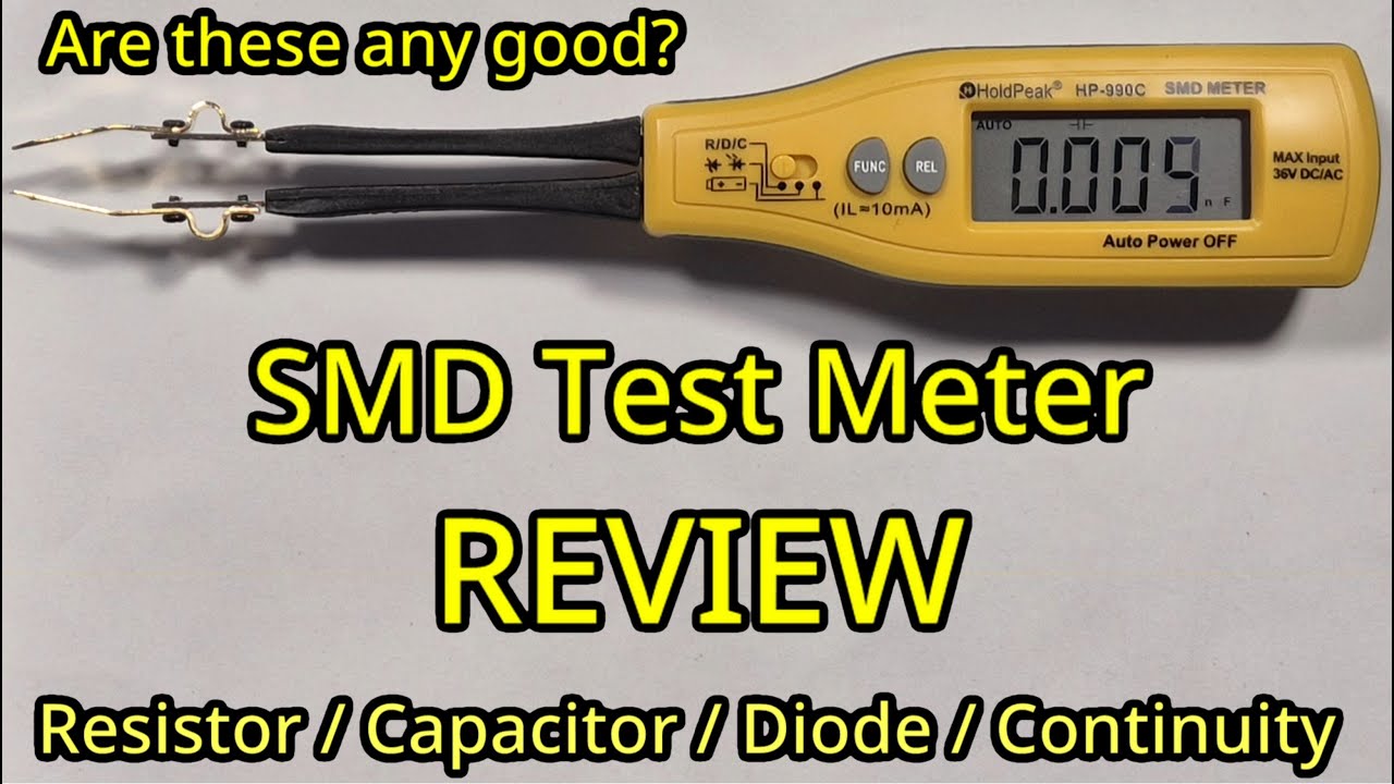 SMD Test Meter Tweezers REVIEW - HoldPeak HP-990C - with Demo - YouTube