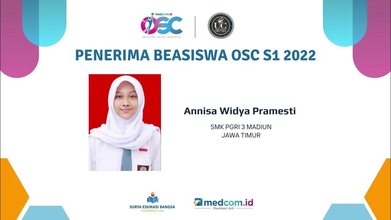 PERAIH BEASISWA OSC 2022 UNIVERSITAS CIPUTRA - YouTube
