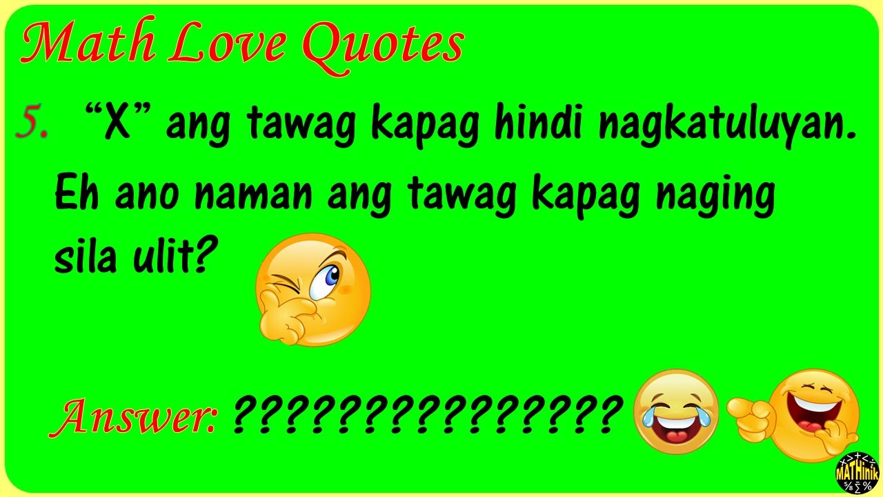 Math Love Quotes 01. Alam mo ba na connected ang Math sa Love? - YouTube