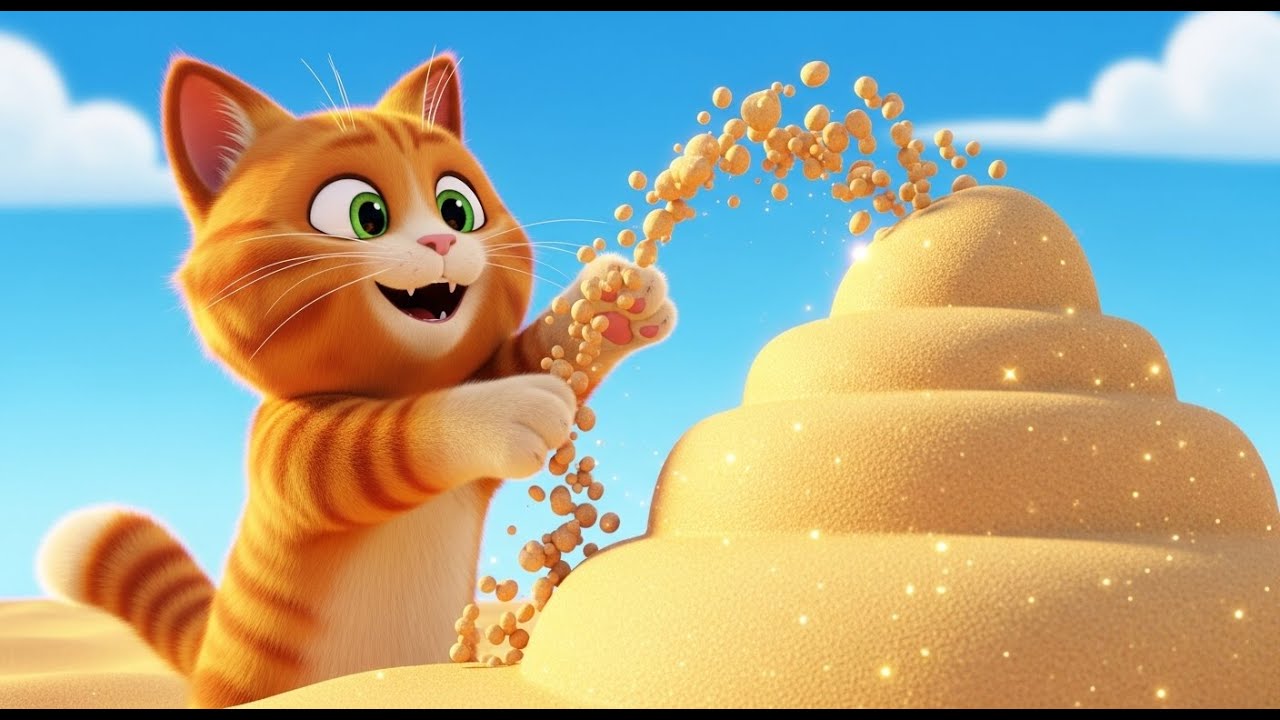The Cat Who Built a Sandcastle | Fun Nursery Rhyme and Learning Song ...