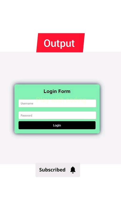 Animated Login Form In Html Csshtmlcss Coding Htmlcssjavascript Programming Youtube