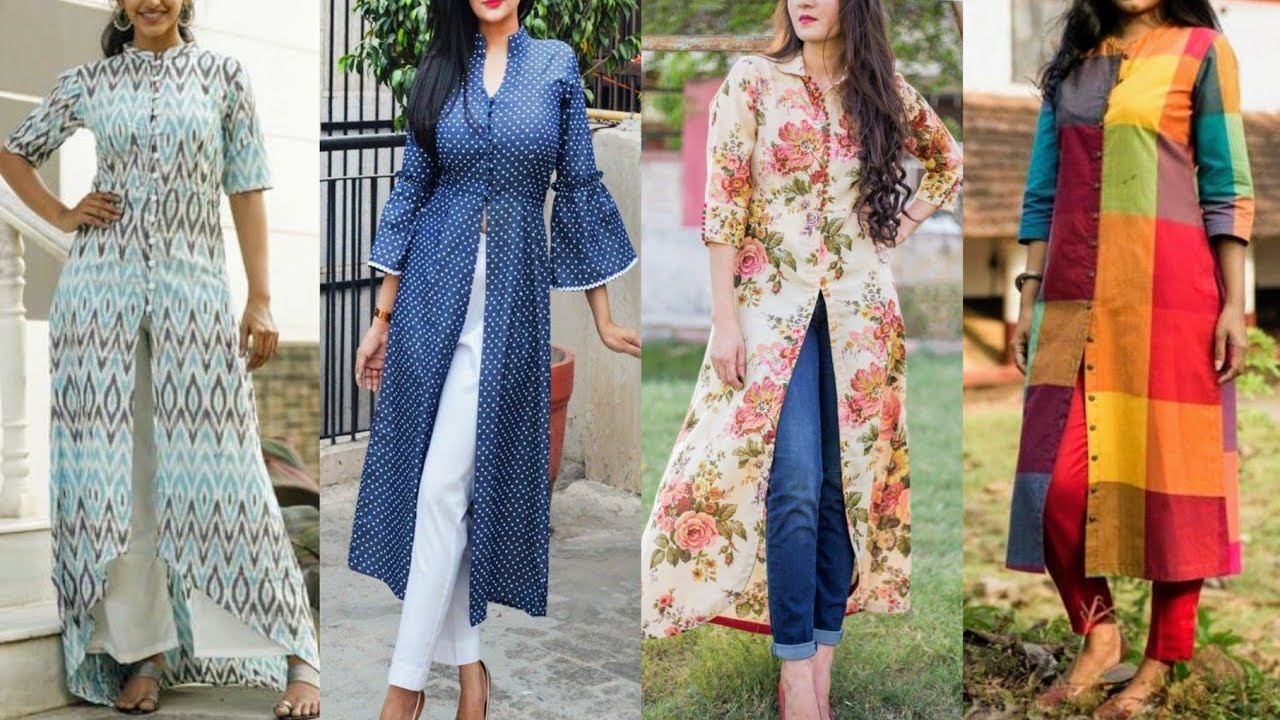 Brand New Front Slit A Line Kurti Designs Ideas - YouTube