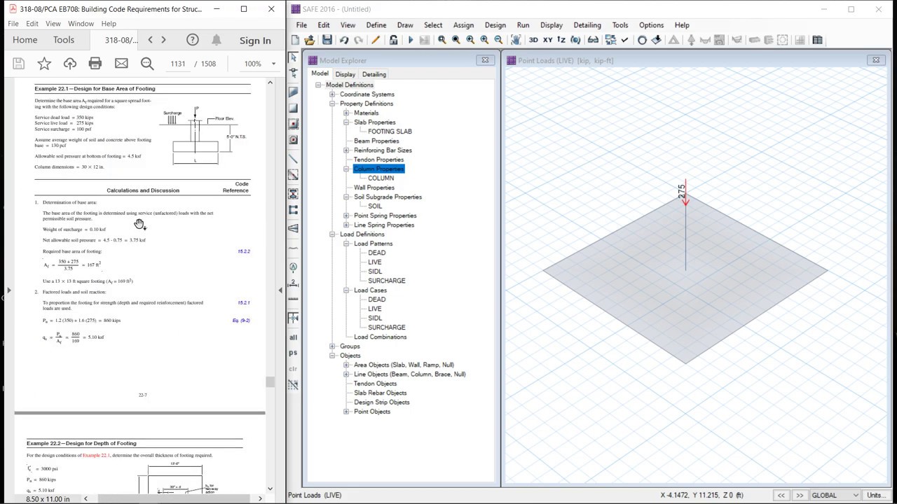 Design of an Isolated Footing in CSI SAFE - YouTube