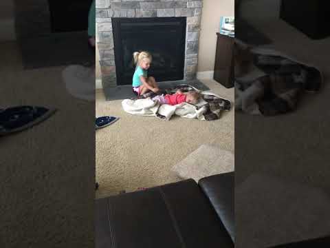 Girls playing in living room 2018
