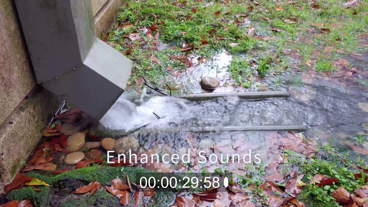 Rain Roof Drain Sound Comparison - Raw sounds vs Enhanced SFX - YouTube
