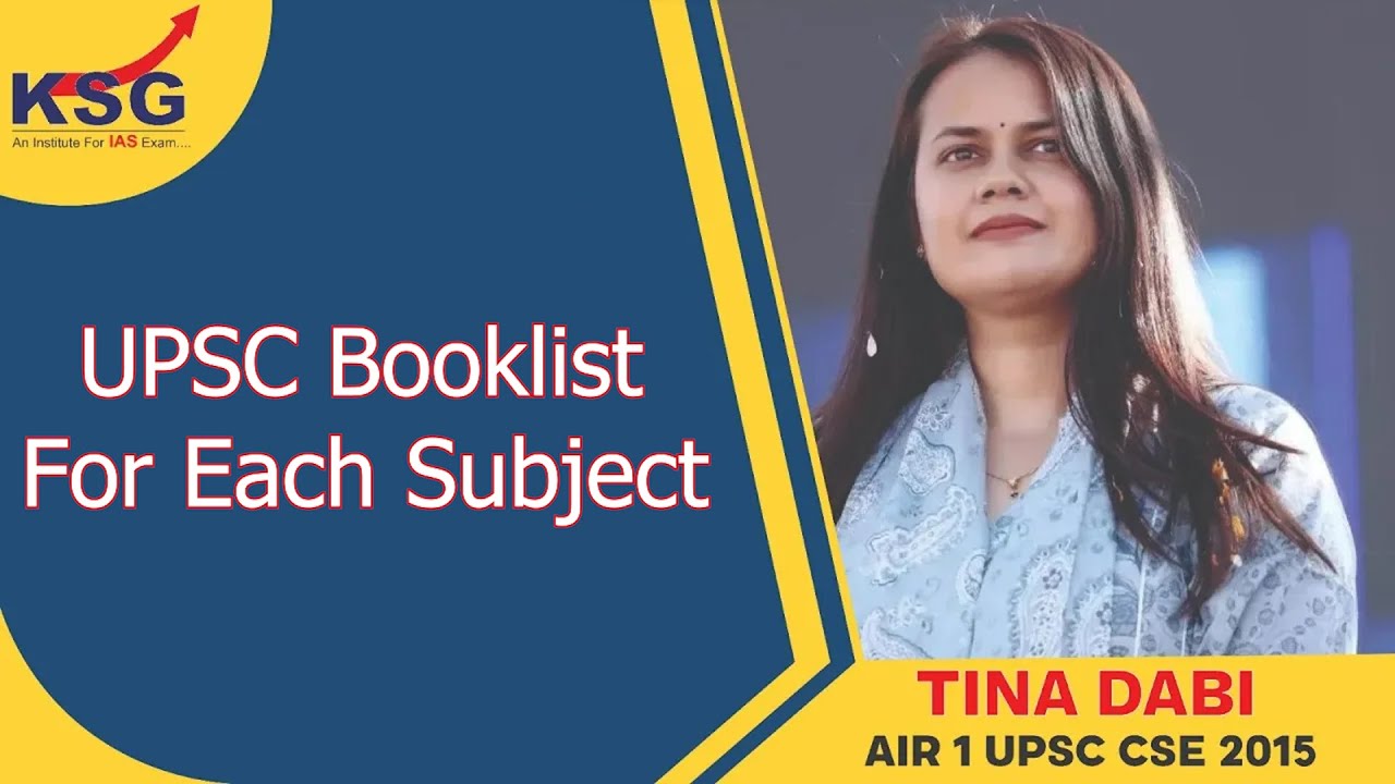 UPSC Booklist 📚 For Each Subject By IAS TINA DABI | AIR 01 UPSC CSE ...