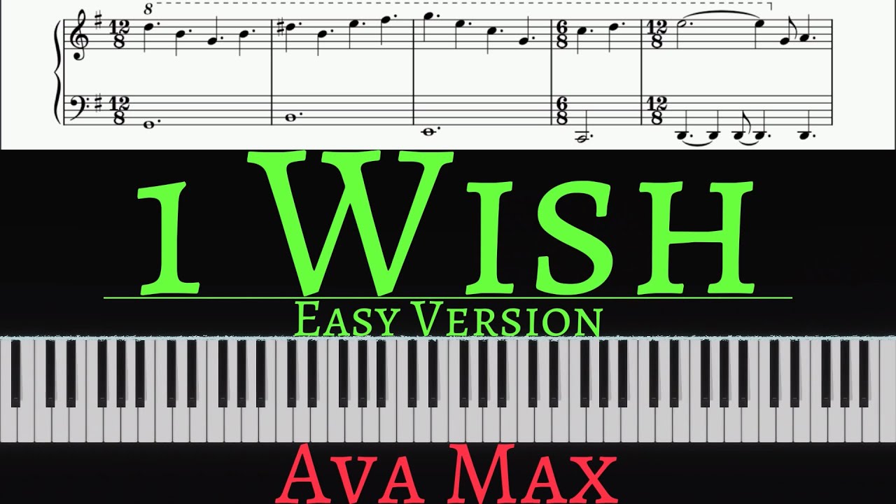 Ava Max - 1 Wish | EASY piano cover by Pianotato - YouTube