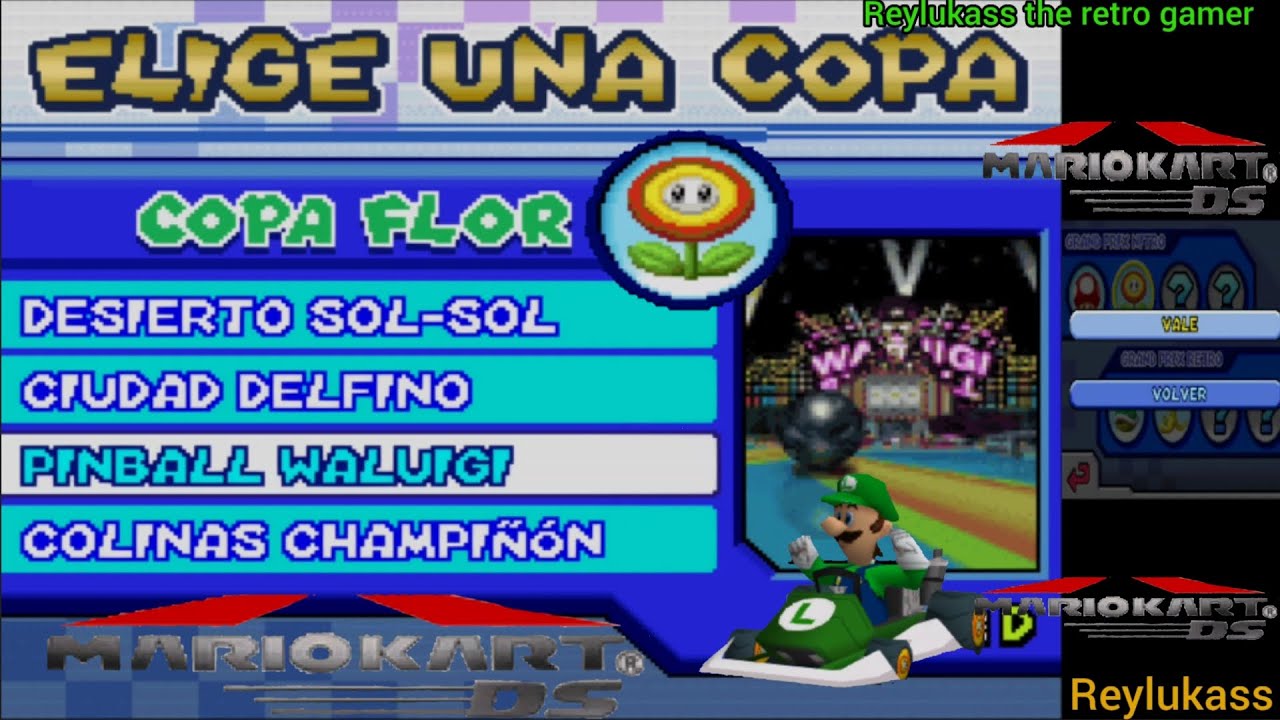 Mario Kart DS Copa Flor en 150cc con Luigi - YouTube