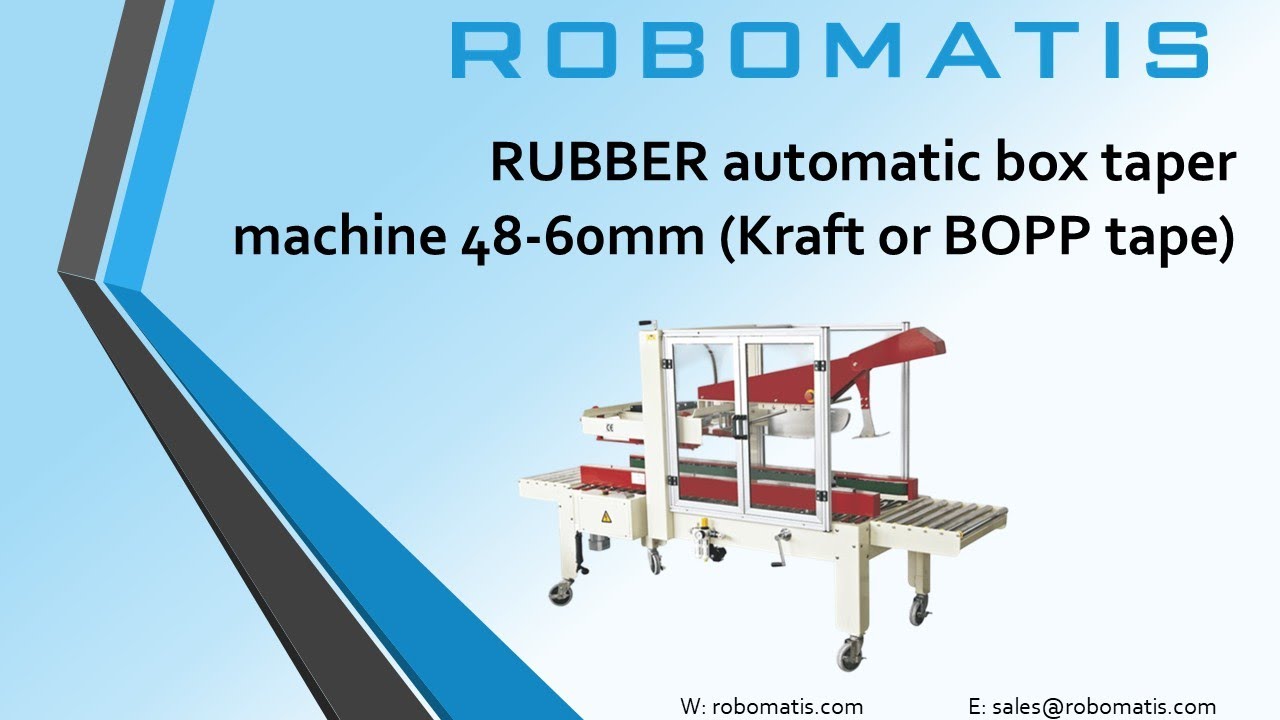 RUBBER automatic box taper machine 48 60mm Kraft or BOPP tape ...