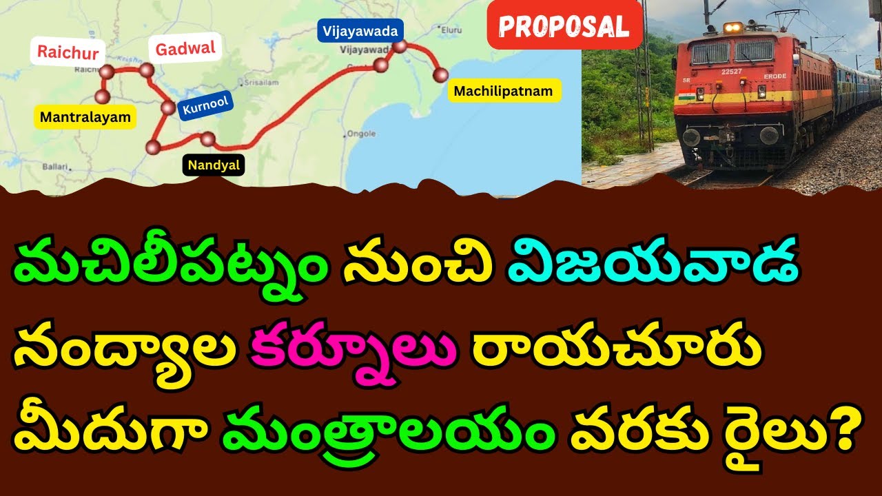 Proposal to extend Machilipatnam - Kurnool special train to Mantralayam ...