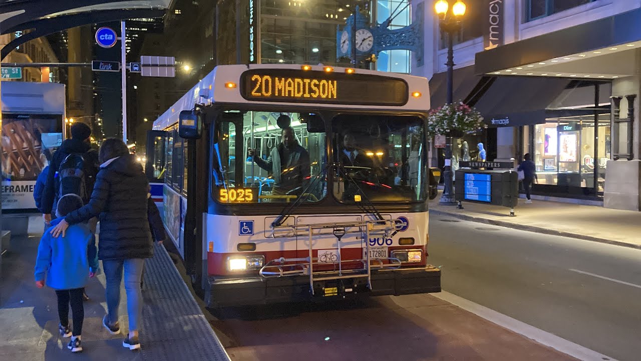 CTA Bus Ride 20 Madison From Madison/Austin Terminal To Washington ...