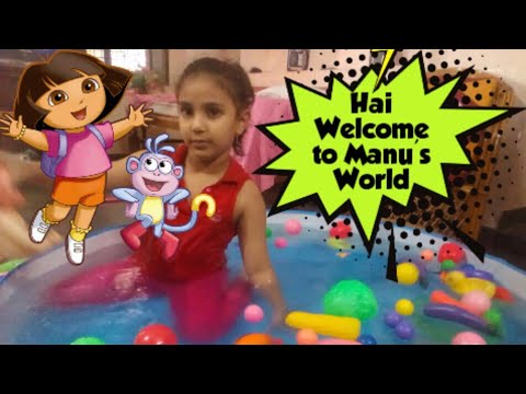 Manu is playing in swimming pool - YouTube