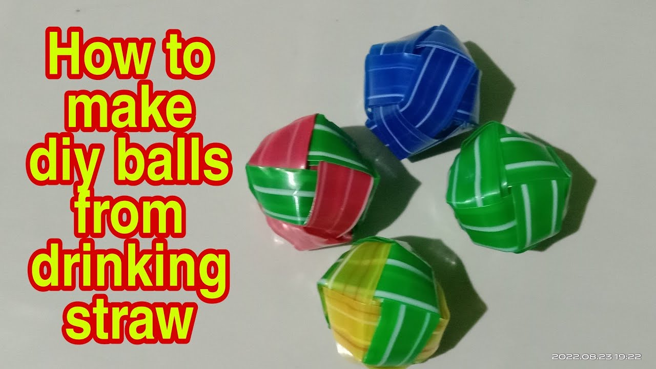 How to make diy balls from drinking straw - YouTube