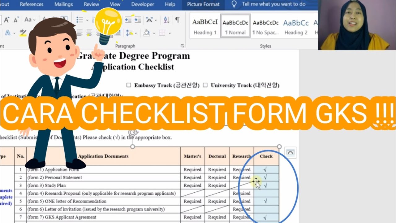 CARA √ (checklist) APPLICATION CHECKLIST FORM GKS - YouTube
