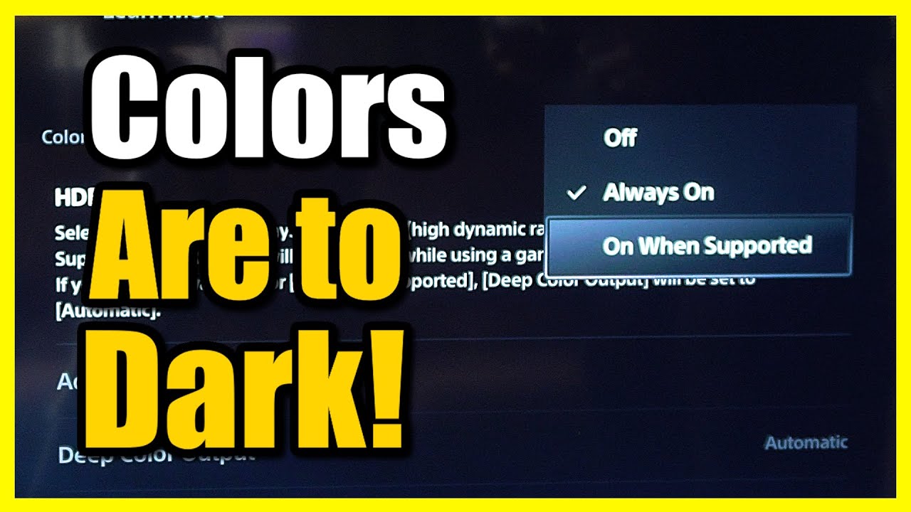 How to Fix HDR Colors & Dark Areas on PS4 Games Running on PS5 Console ...