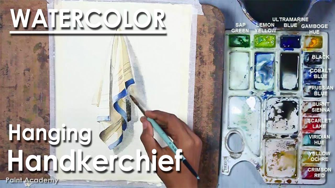 Watercolor Painting : Hanging Handkerchief - YouTube