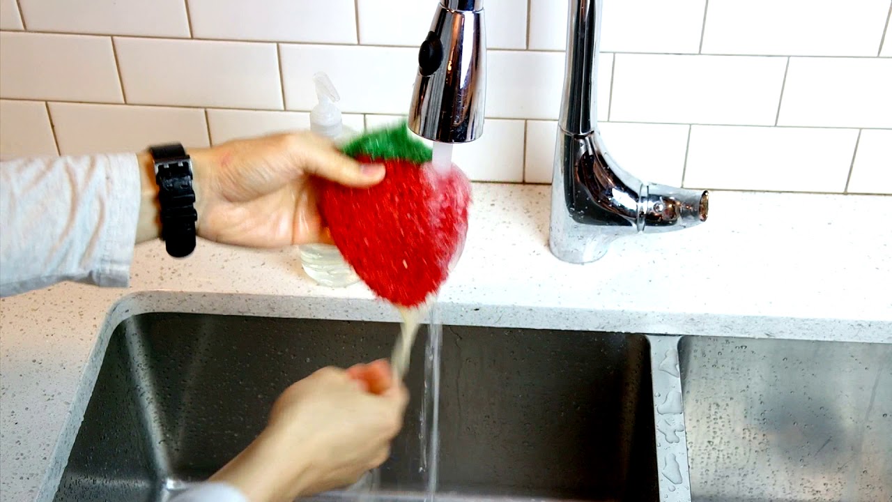 Dish Scrubbie ™ Fruit Shaped Crochet Dish Scrubbies Multiple Uses - YouTube