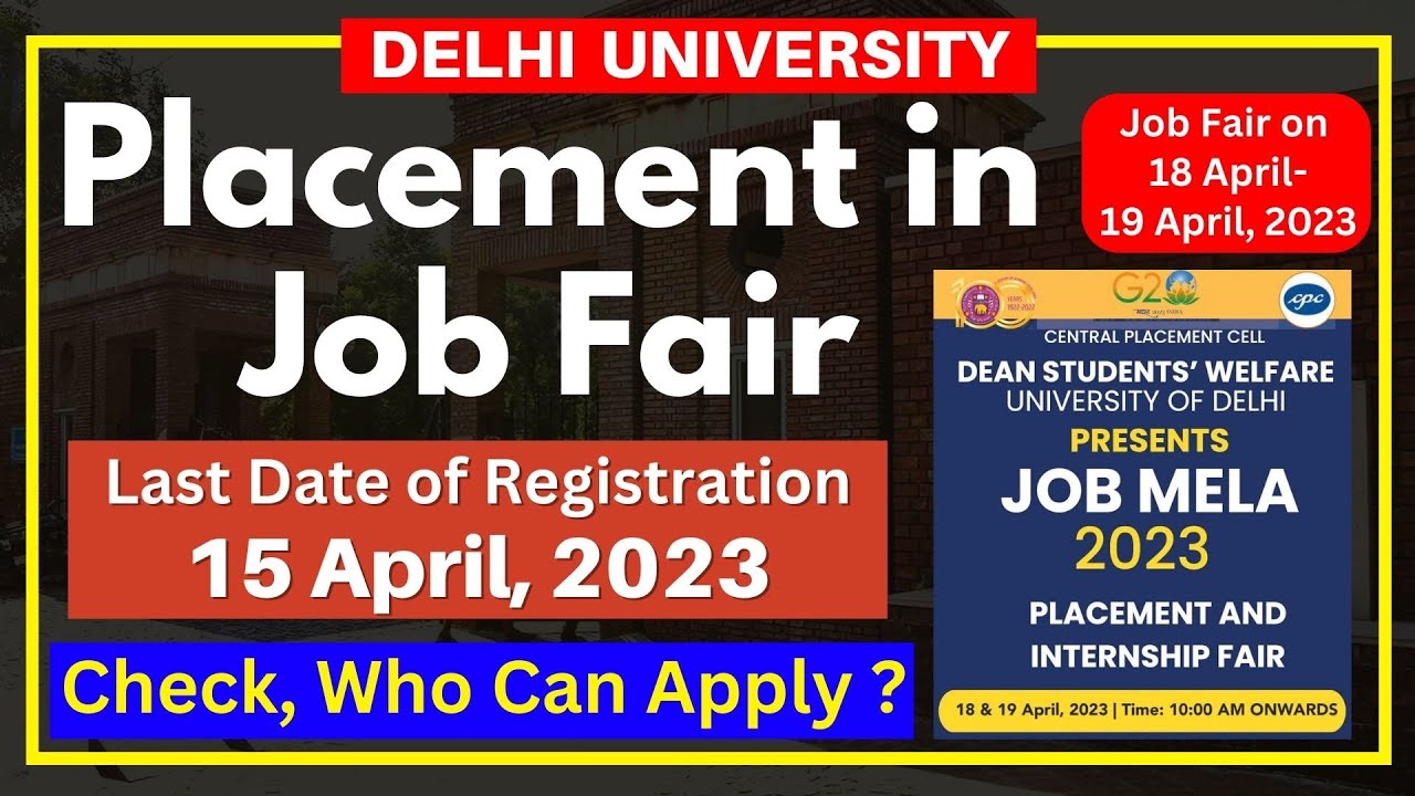 DU Job Mela 2023 | Delhi University Internship And Placement Fair 2023 ...