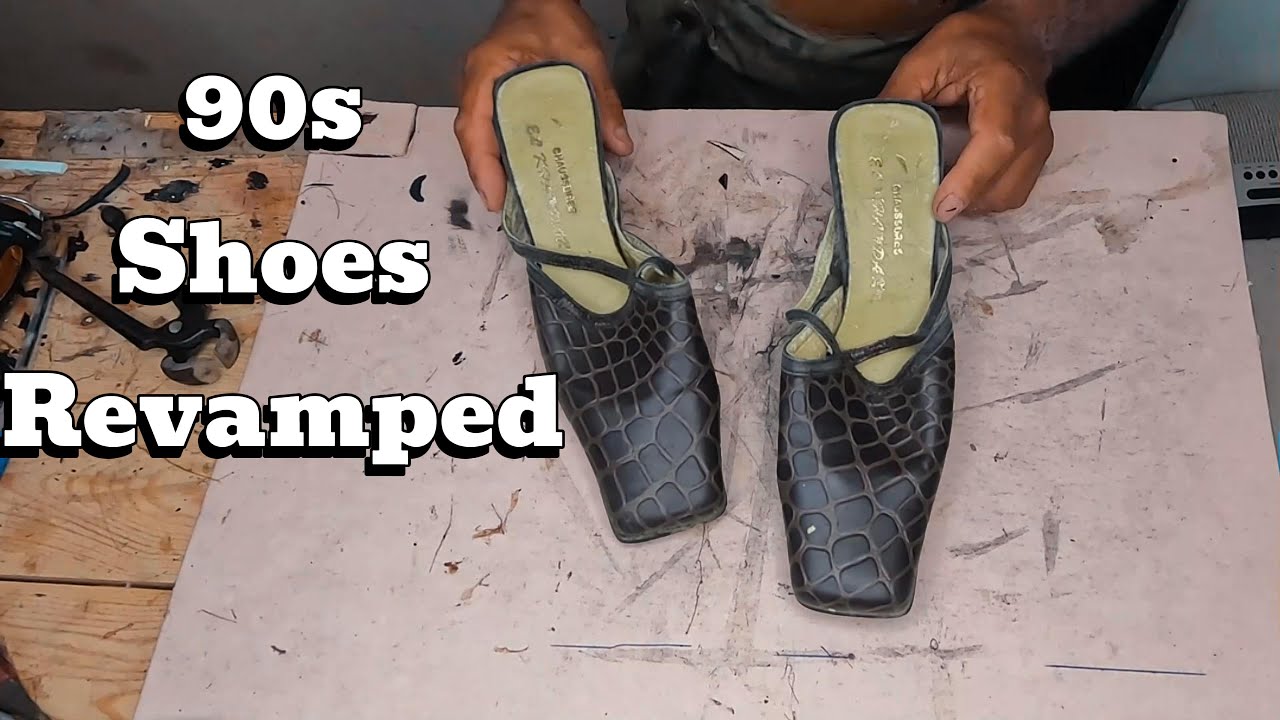 Transforming Old 90s Shoes into Modern and Beautiful Footwear - YouTube