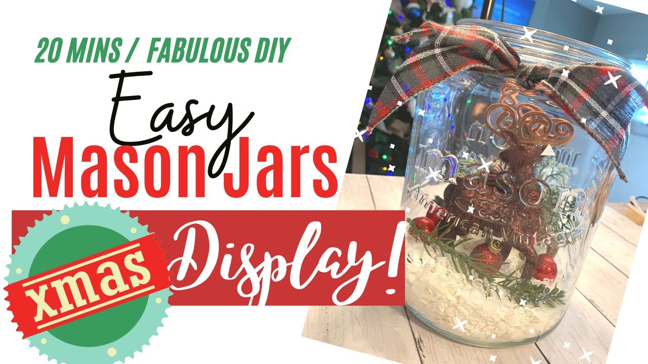Easy DIY Mason Jar Christmas Holiday Display! - YouTube