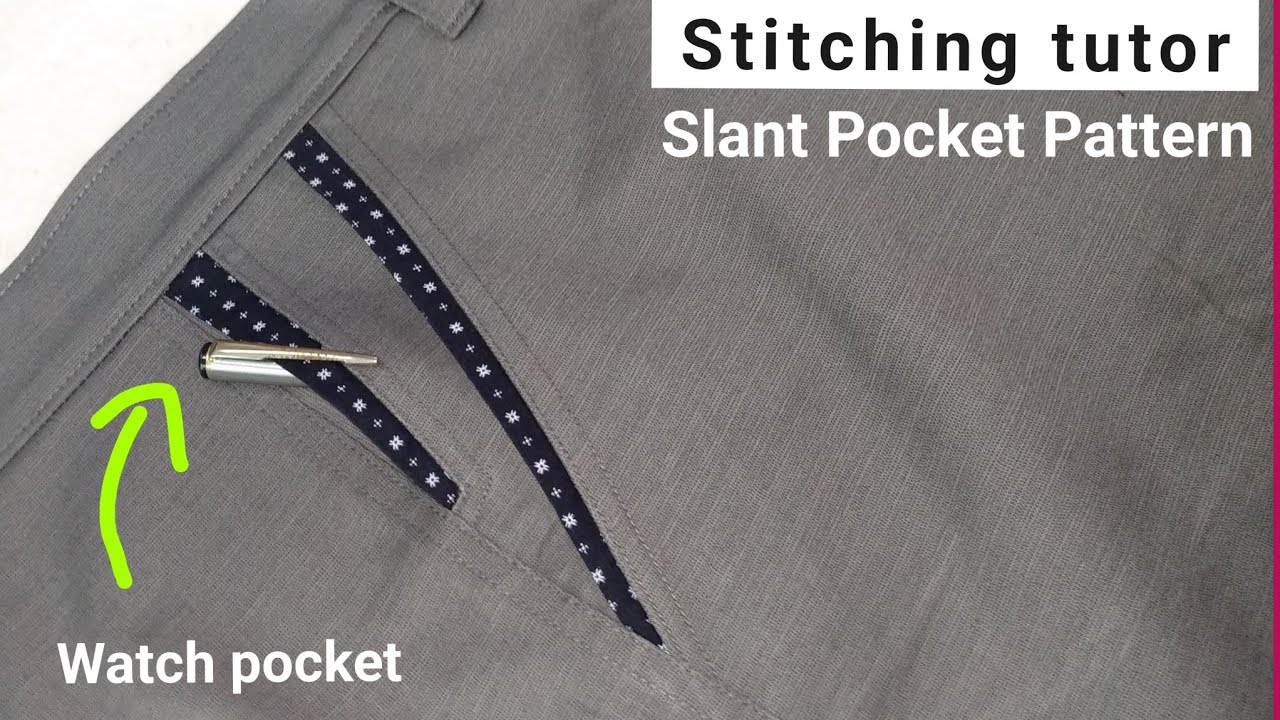 Designer Pant pocket /slant pocket / full stitching - YouTube