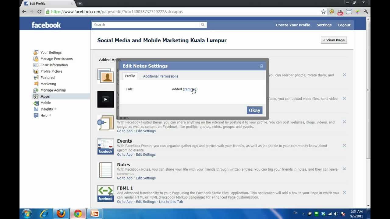 Adding Facebook Notes Tab To Facebook Pages - YouTube