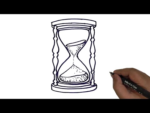 How to draw  Hourglass./ sand clock line drawing lesson.