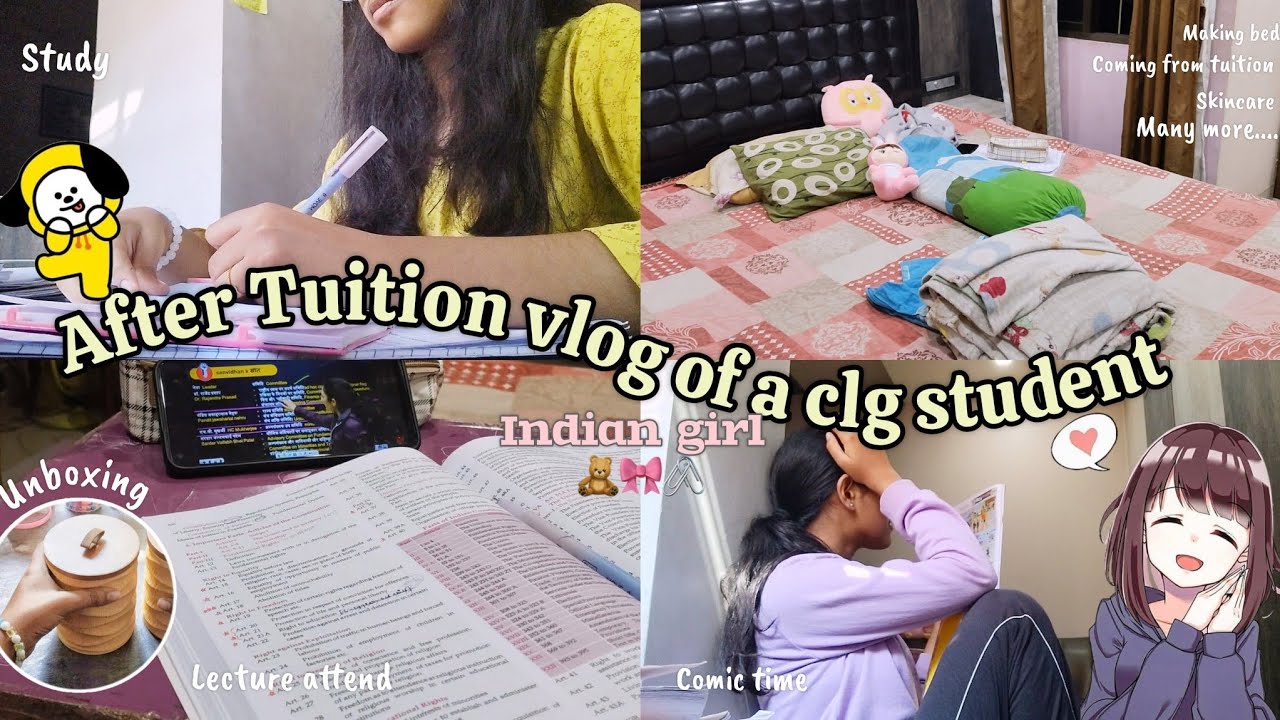 🏷️After tuition vlog of a clg student 💕|🇮🇳 girl|(study, comic, skincare ...