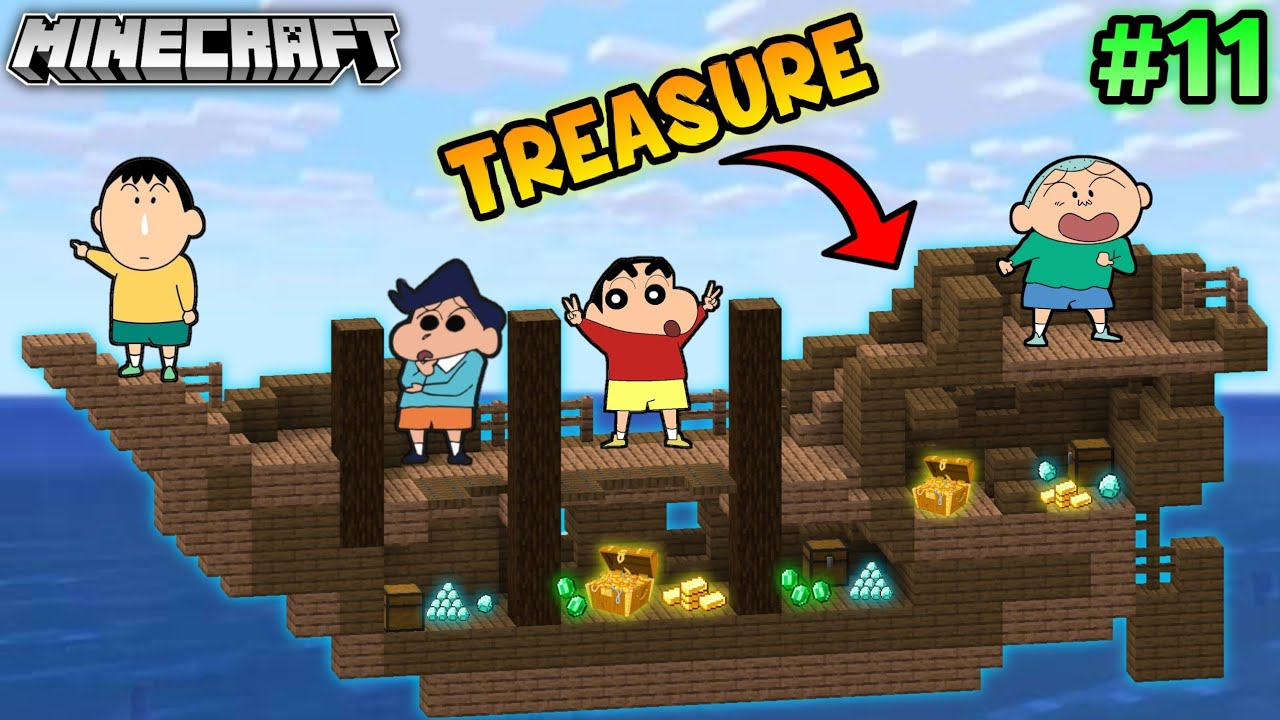 Shinchan found treasure in minecraft 😱🔥 | shinchan and his friends ...