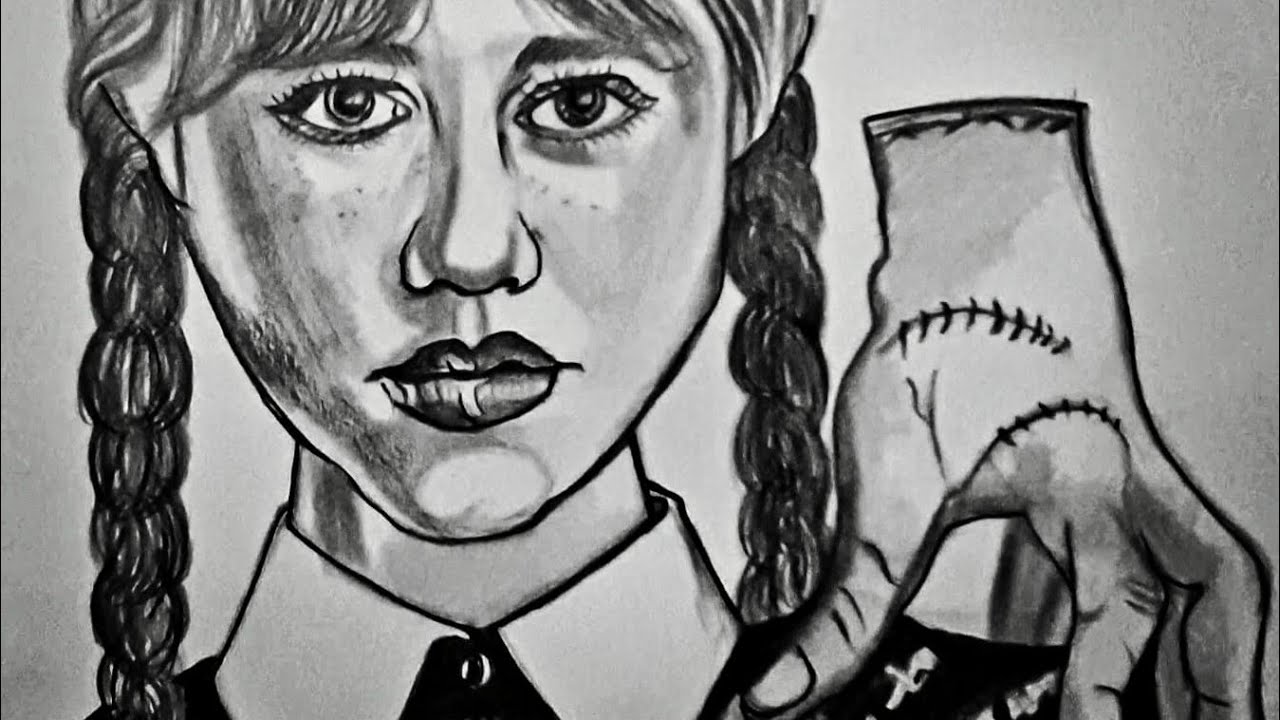 How to draw Wednesday Addams || jenna ortega drawing || # ...