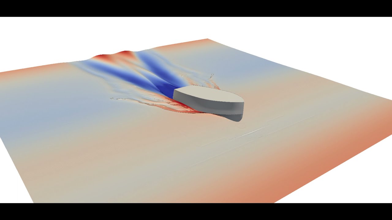 OpenFOAM - Planing Hull in Irregular Sea State - YouTube
