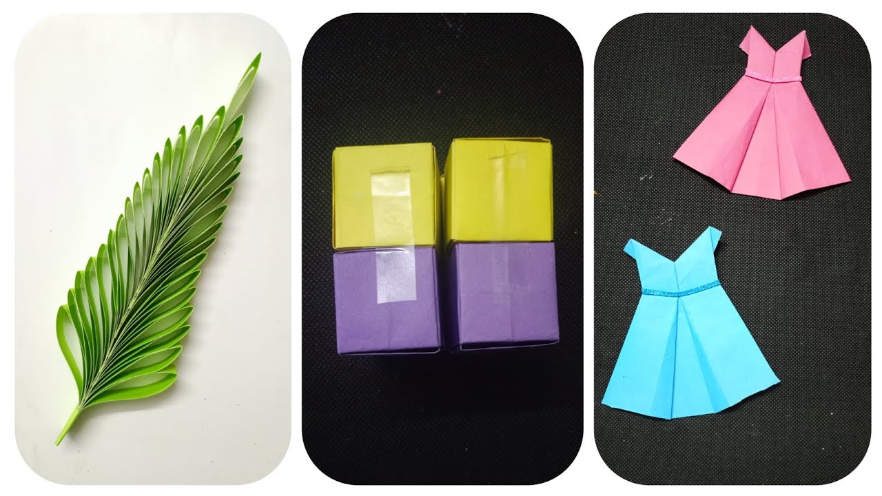 3 Easy Papercraft Ideas for Beginners|Papercraft Leaf Idea|Making ...