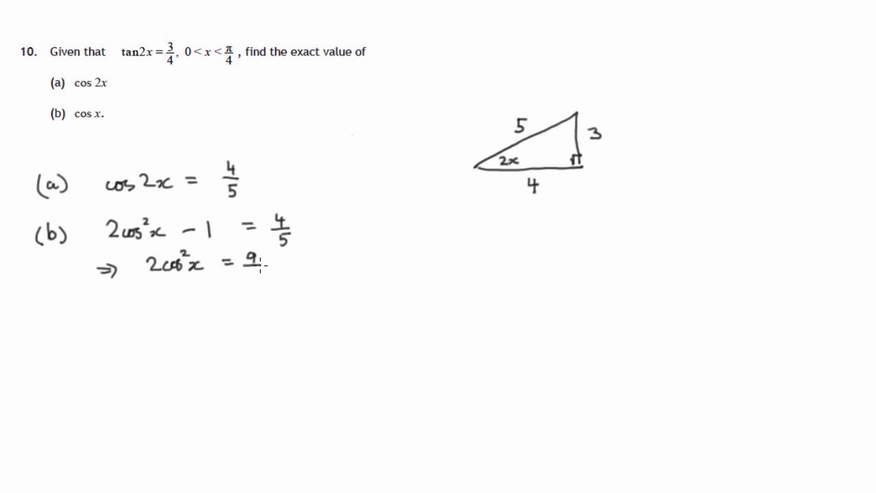Q10 Paper 1 SQA 2015 CfE Higher Mathematics Exam. - YouTube