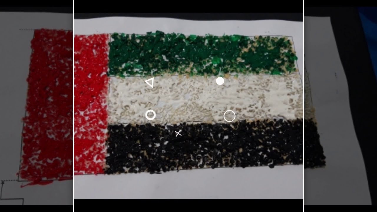 UAE flag design using rice and dal || UAE Flag craft - YouTube