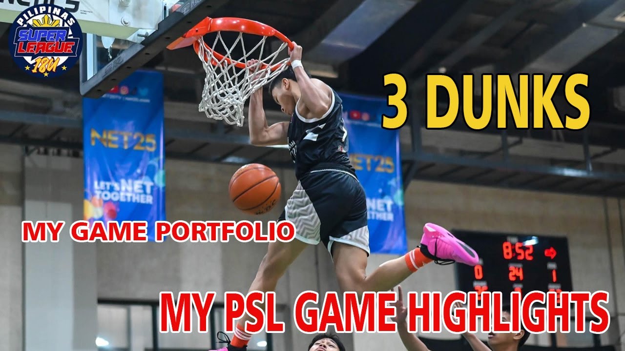 MY GAME PORTFOLIO // ANDY GEMAO PSL HIGHLIGHTS // 3 DUNKS IN ONE GAME - YouTube