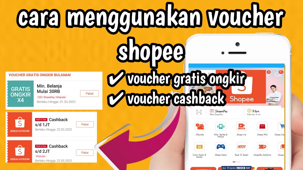 cara Menggunakan Voucher gratis Ongkir & Cashback Shopee update 2022 ...