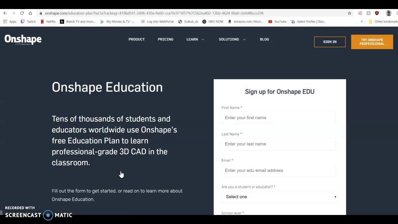 Sign up for Student OnShape Account - YouTube