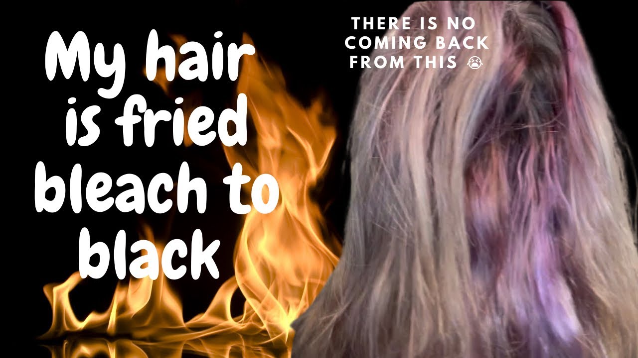 Dying Bleach fried hair with black box dye | #bleachfail #hairdye - YouTube