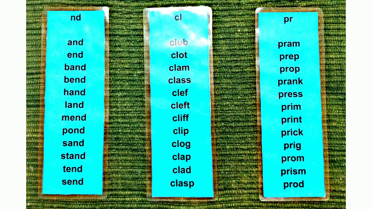 English Blue Scheme Wordlist #1 | Blend: nd, cl & pr - YouTube