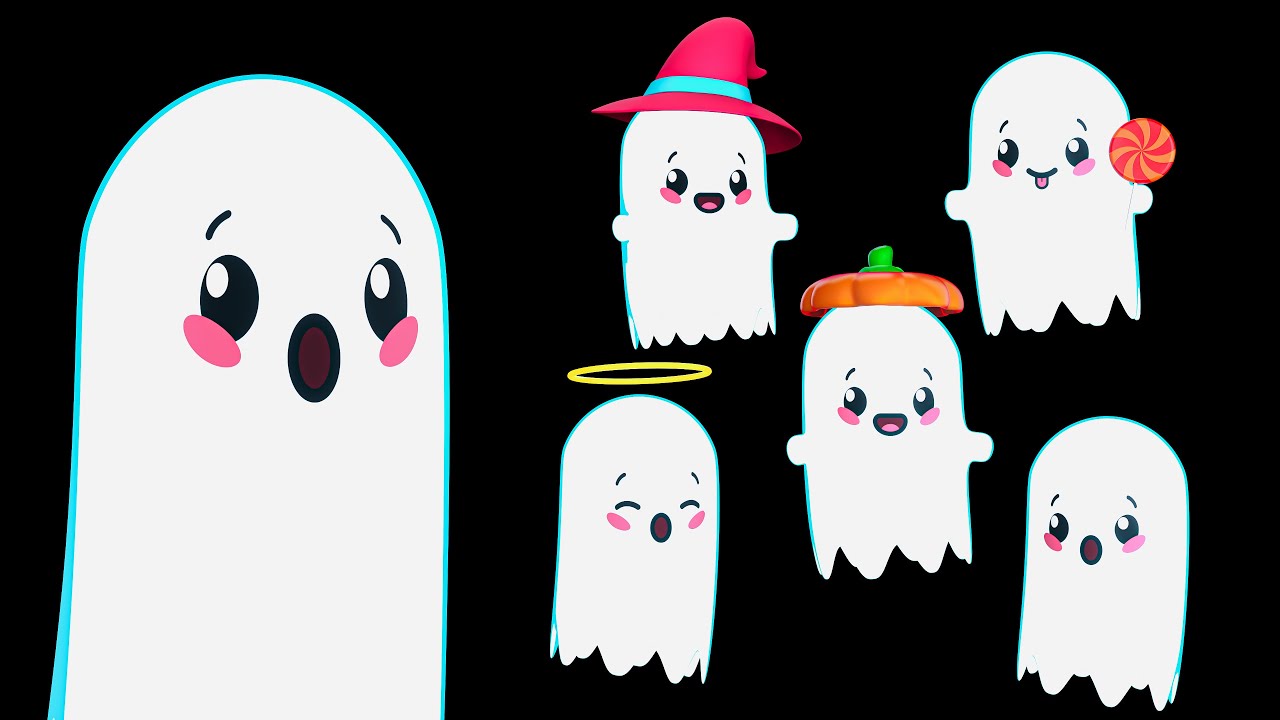 Five Little Ghosts 👻 Spooky Halloween Songs | Little Hues Baby Sensory ...