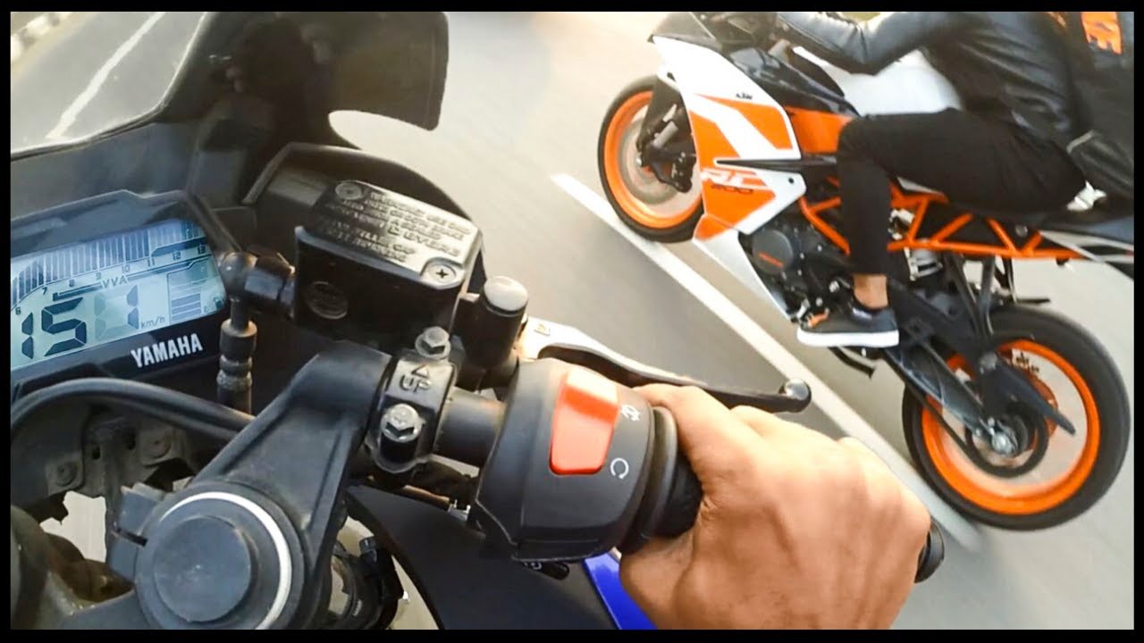 RC 200 vs R15 V3 | RACE | 200cc vs155cc !!!! - YouTube