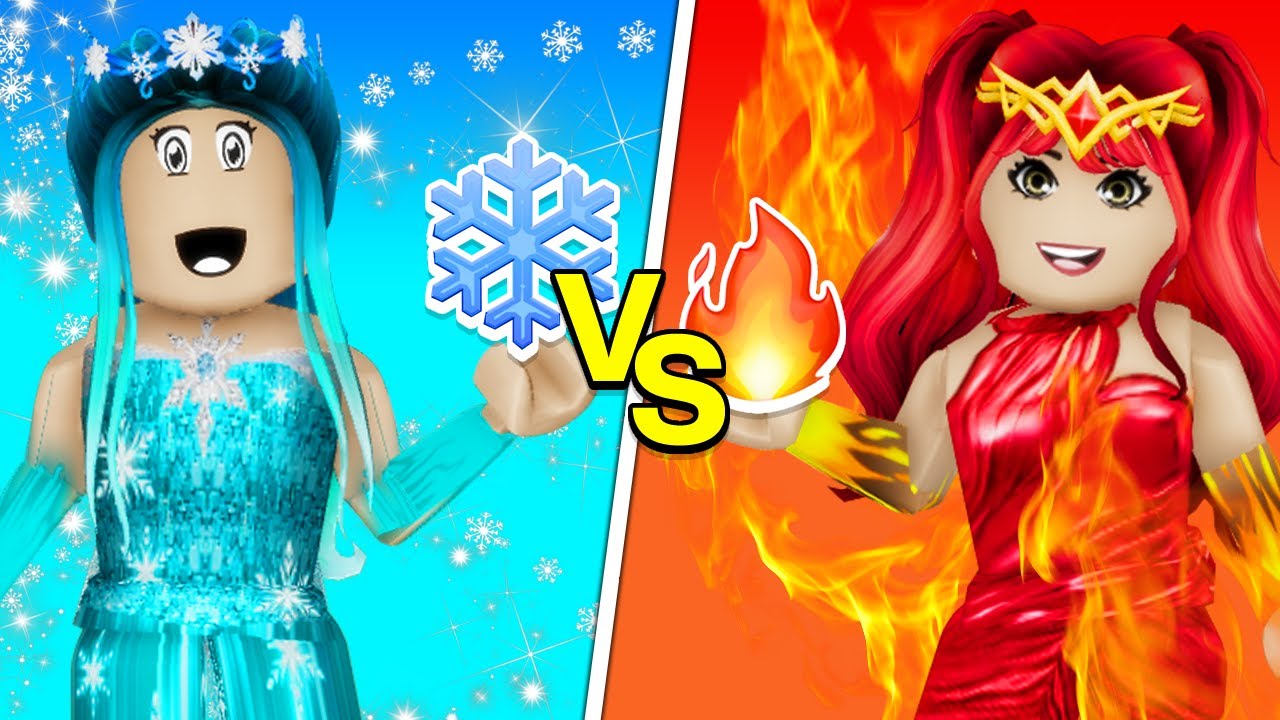 HOT vs COLD / ICE Princess vs FIRE Princess (Roblox) - YouTube