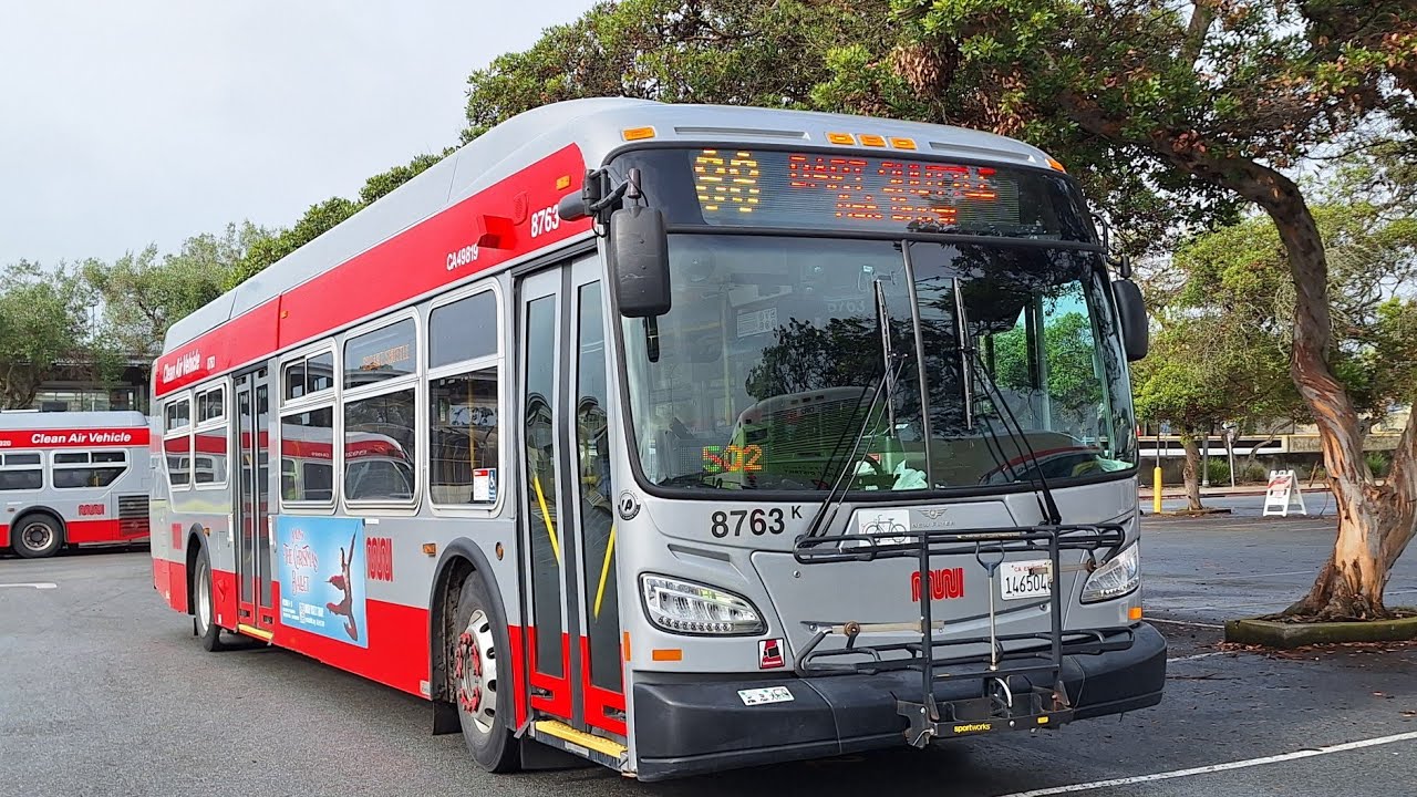 SF Muni: 2017 New Flyer XDE40 #8763 on BART Bus Bridge | Daly City to ...
