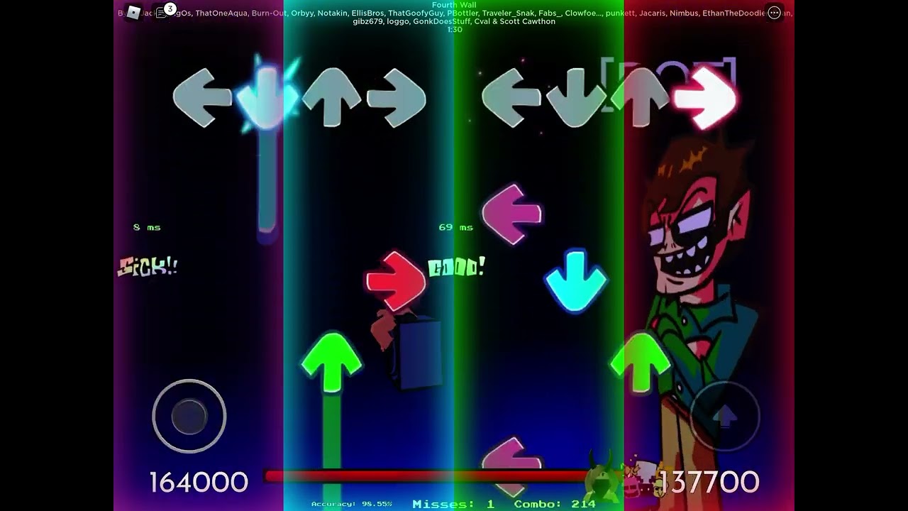 fnf fourth wall Roblox mobile gameplay - YouTube